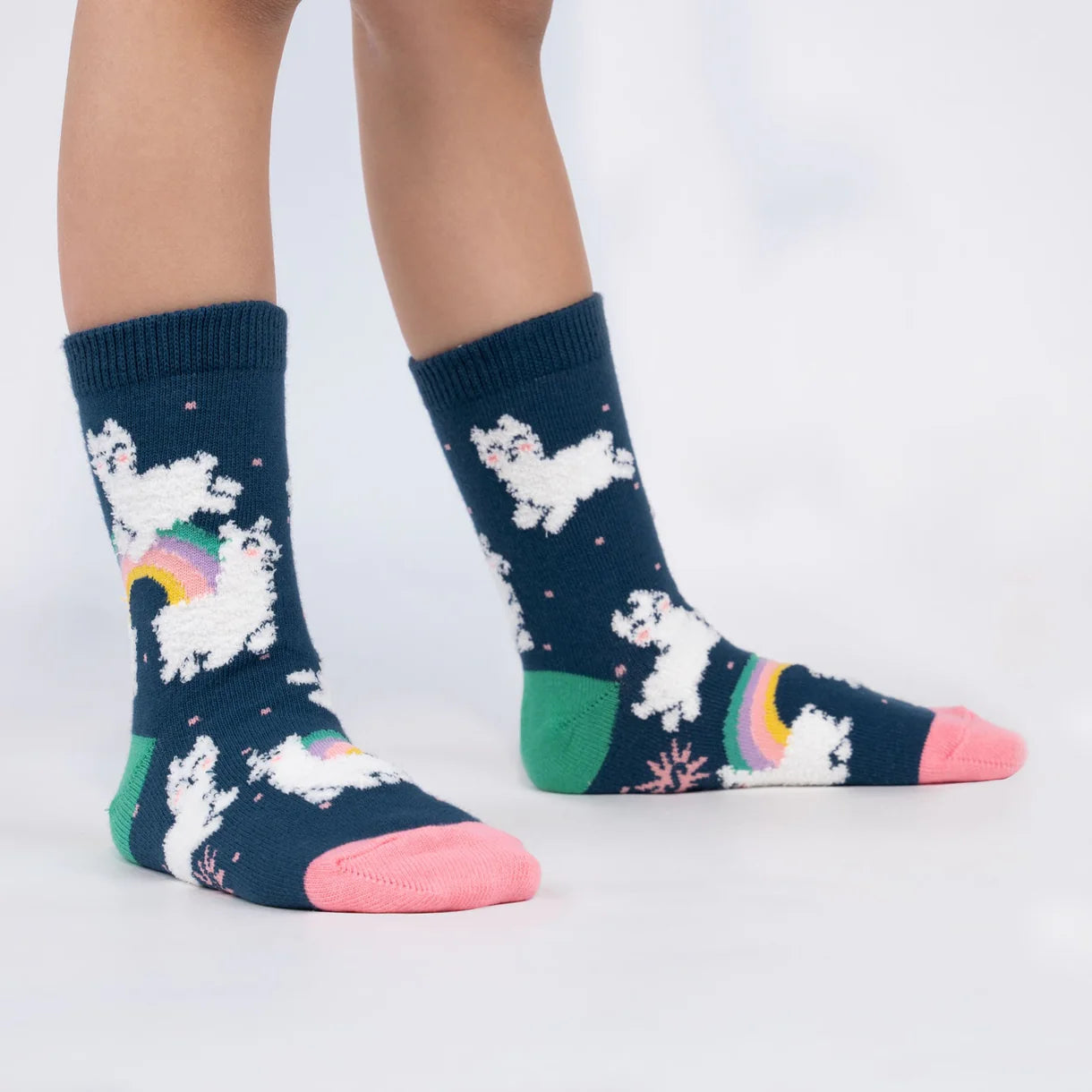 Llam-Where over the Rainbow Llama Crew Socks (Aged 3-6yrs)