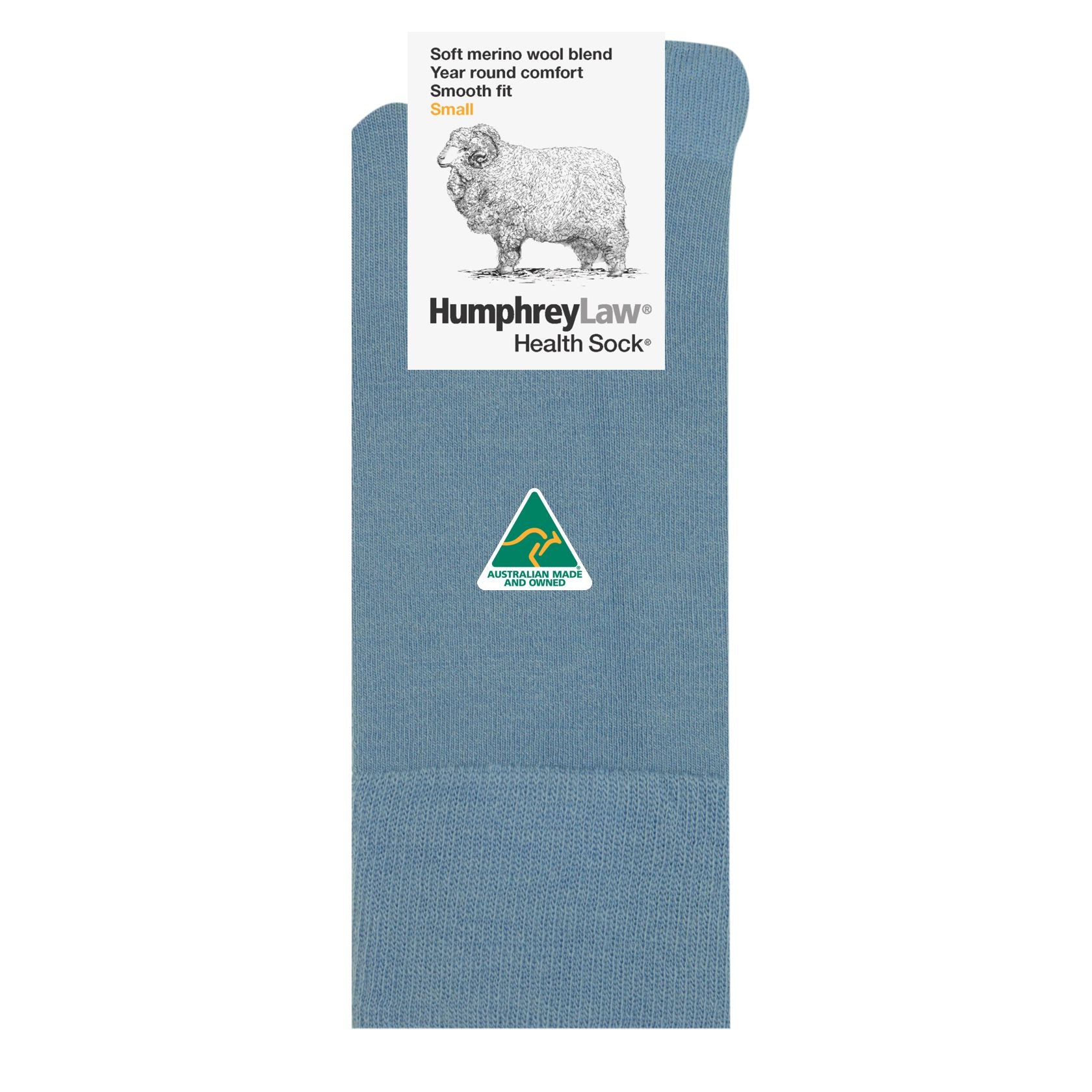 Merino Wool Crew Socks in Storm Blue | Humphrey Law, Aussie Made