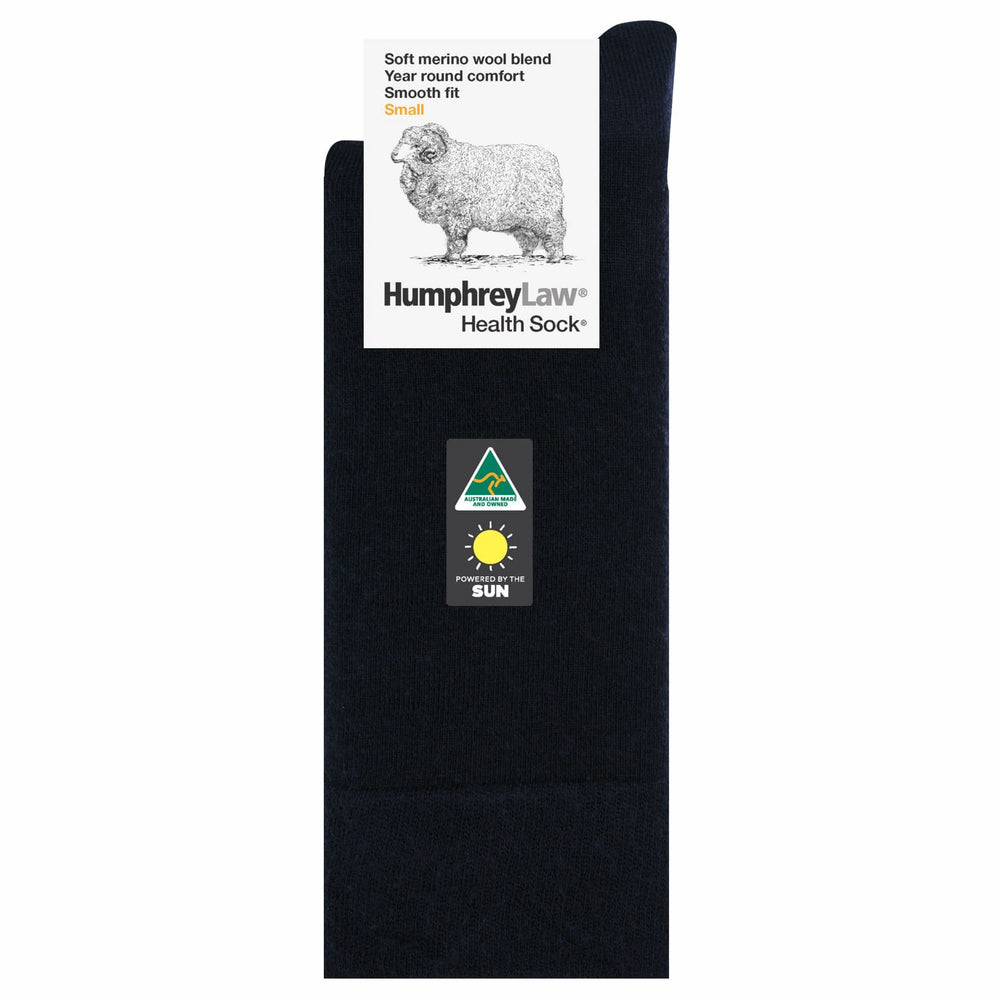 Merino Wool Crew Socks in Black | Humphrey Law, Aussie Made