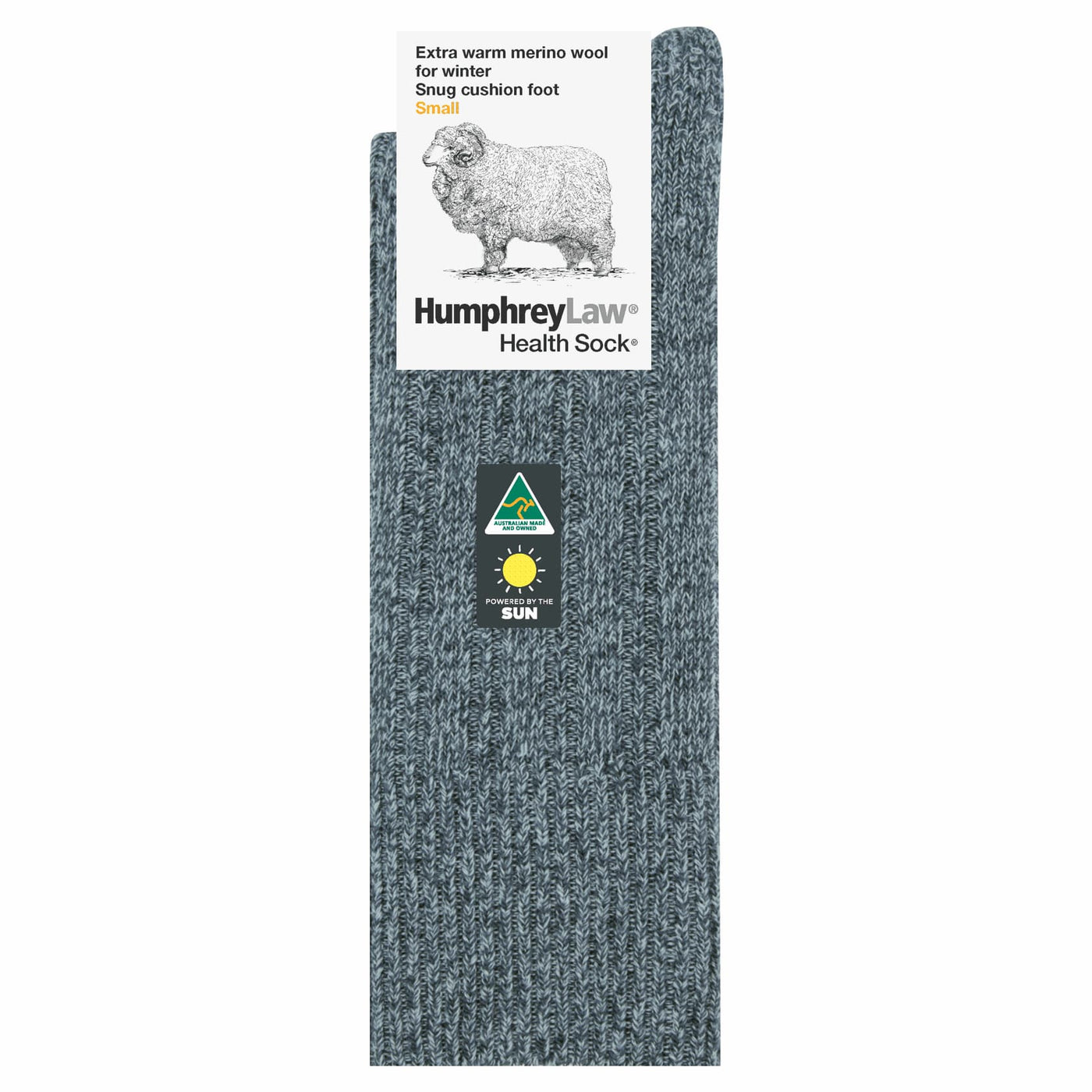 Extra Warm Merino Wool Sock in Blue Stone | Humphrey Law, Aussie Made