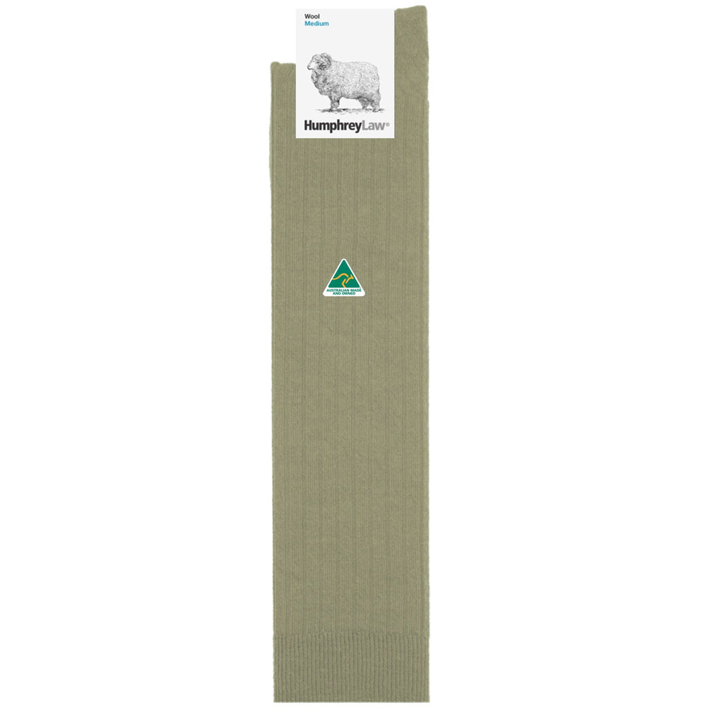 Wool Men's Knee High Socks in Stone Beige | Humphrey Law, Aussie Made